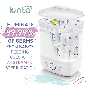 Kinto Tech Baby Bottle Sterilizer and Dryer - 7 in 1 Steam Cleaner and Washer for Baby Bottles Pacifiers Breast Pump