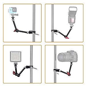 UTEBIT Magic Arm Camera Mount 11 inch Articulating Friction Arms with Super Crab Clamp for DSLR Camera Rig, Flash Light, LED Lights, LCD Monitor