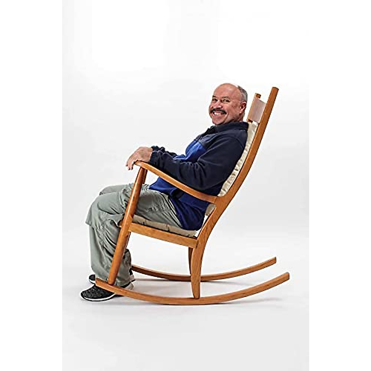 Trendcode Rocking Chair Cushion, Non-Slip Memory Foam Filled, Indoor,Patio furniture&Outdoor Use,Back 23''x17''/Seat 19''x17'' (Beige)