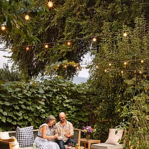 Solar String Lights, Waterproof and Shatterproof LED Outdoor Solar Light with 25 G40 Bulbs, 27 Ft Long Umbrella Sting Lights Patio Lights