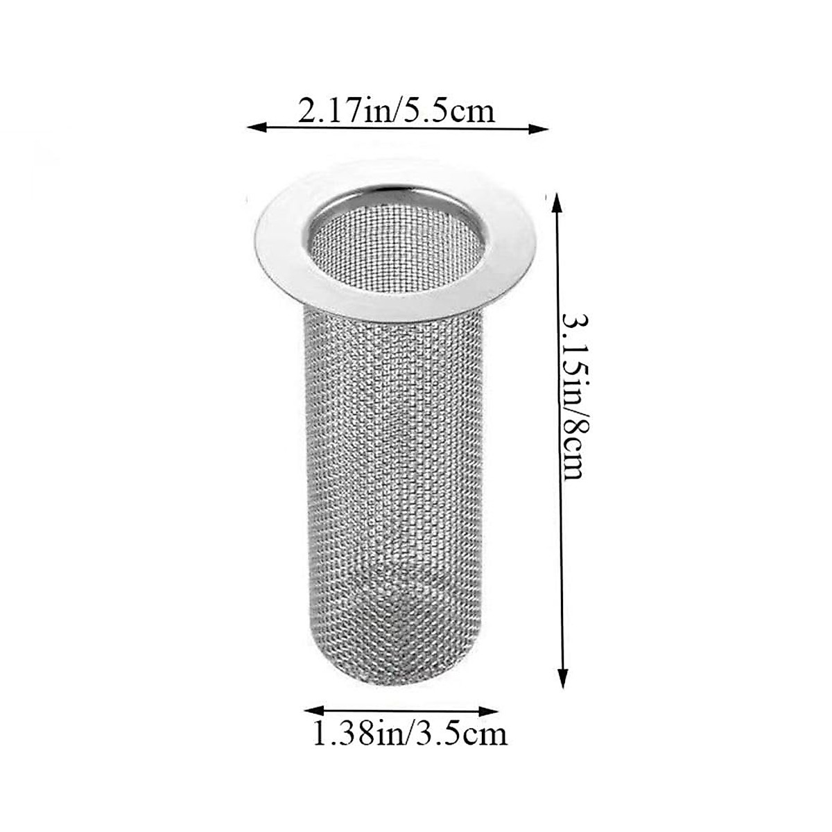 Multifunctional Stainless Steel Floor Drain Filter Mesh, Sink Drain Strainer, Anti-Clog Slag Strainer Hair Catcher for Bathtub Sink(5.5x3.5x8cm)