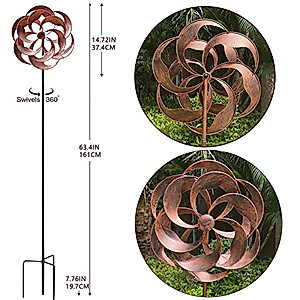 LERFUGI 360 Degrees Metal Swivel Classical Wind Spinner Willow Leaves for Patio Lawn Outdoor Yard Lawn Garden (21998)