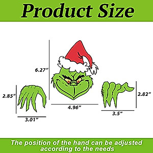 Cute Christmas Cartoon Stickers for Cars, 6.27" Vinyl Waterproof Cute Cartoon Holiday Christmas Peeker Funny Decorations for Car Windshield Window Decals