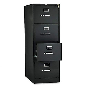 HON 4-Drawer Legal File - Full-Suspension Filing Cabinet, 26-1/2-Inch Black (H314)