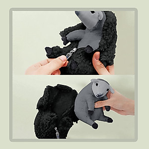 AGRIMONY Cute Shaved Black Sheep Stuffed Animals-Kawaii Lamb Plush Toys Valentines Mothers Day Birthday Easter Funny Gifts for Kids Girls Boys Teens Women Small Plushies Stuffed Sheep Plushie Decor