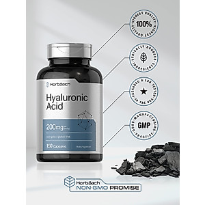 Hyaluronic Acid Supplement | 200 mg | 150 Capsules | Non-GMO and Gluten Free Supplement | by Horbaach