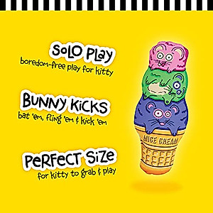 Petmate Fat Cat Kitty Kickz Mice Cream Cone Cat Toy