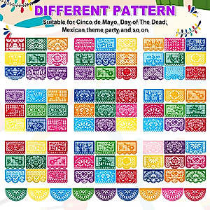 Oudain 10 Pack Fiesta Party Decoration Mexican Party Banners 164 Ft Felt Cinco de Mayo Papel Picado Banner for Mexican Theme Day of The Dead Dia De Los Muertos Party Supplies