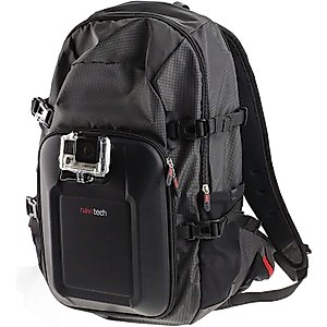 Navitech Action Camera Backpack & Red Storage Case With Integrated Chest Strap - Compatible With The Veho Muvi KX-2 PRO 4K Action Camera