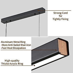 Mikeru Dimmable 3000k-6000k Linear Pendant, 39 Inch Modern LED Pendant Light with Remote Control, Adjustable Cable Suitable for Office Dining Room Kitchen Island, Billiard Room (39inch)