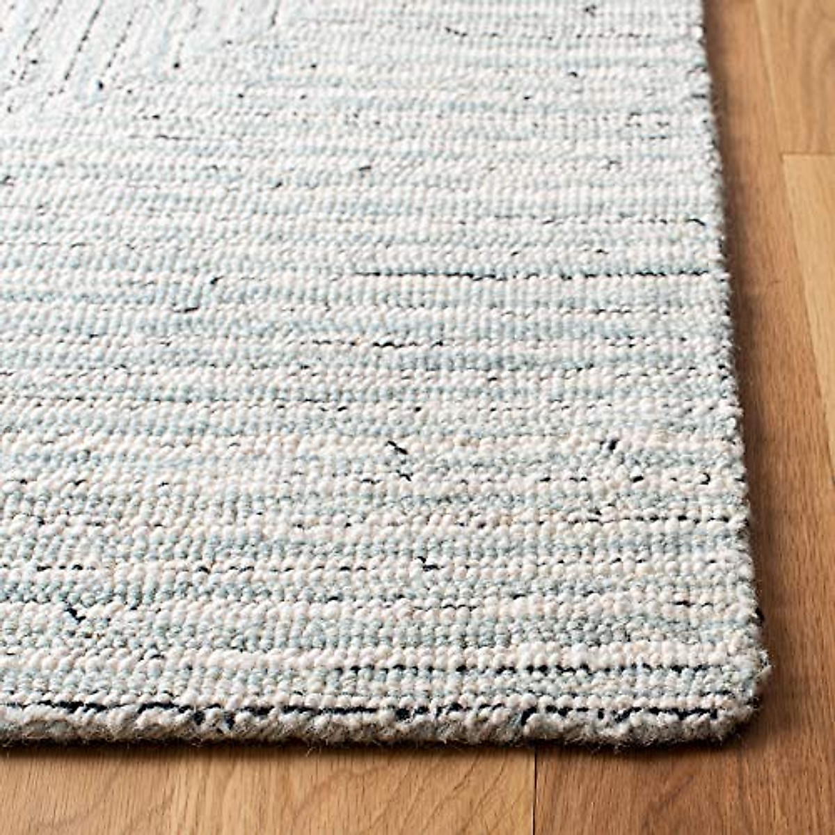 Safavieh Micro-Loop Collection 3' x 5' Light GreyIvory MLP176F Handmade Premium Wool Entryway Living Room Foyer Bedroom Accent Rug