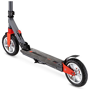 Mongoose Elevate Duo Air Youth/Adult Folding Kick Scooter, Air Filled Tires, Ages 8 Years and Up, Kickstand, Max Rider Weight 220 Pounds, Grey/Red