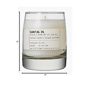 LE LABO Santal 26 Scented Candle 245 Grams 8.6 Ounce Glass jar Boxed Made in USA, Cream