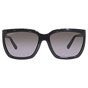SALVATORE FERRAGAMO-SF1018S 001 Rectangle Sunglasses Black Gray