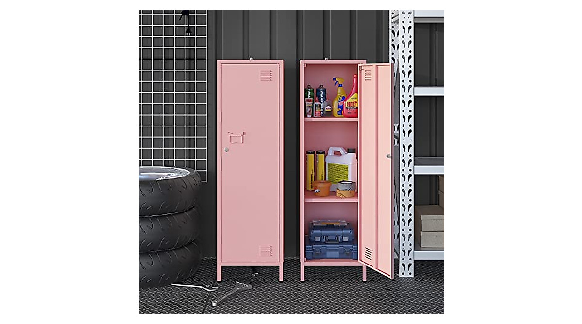 MIOCASA Pink Metal Locker Cabinet - Secure Storage Solution