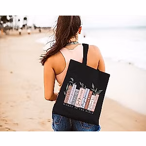 GXVUIS Women Of The Bible Canvas Tote Bag for Women Aesthetic Religious Books Reusable Grocery Shopping Bags Christian Gifts Black