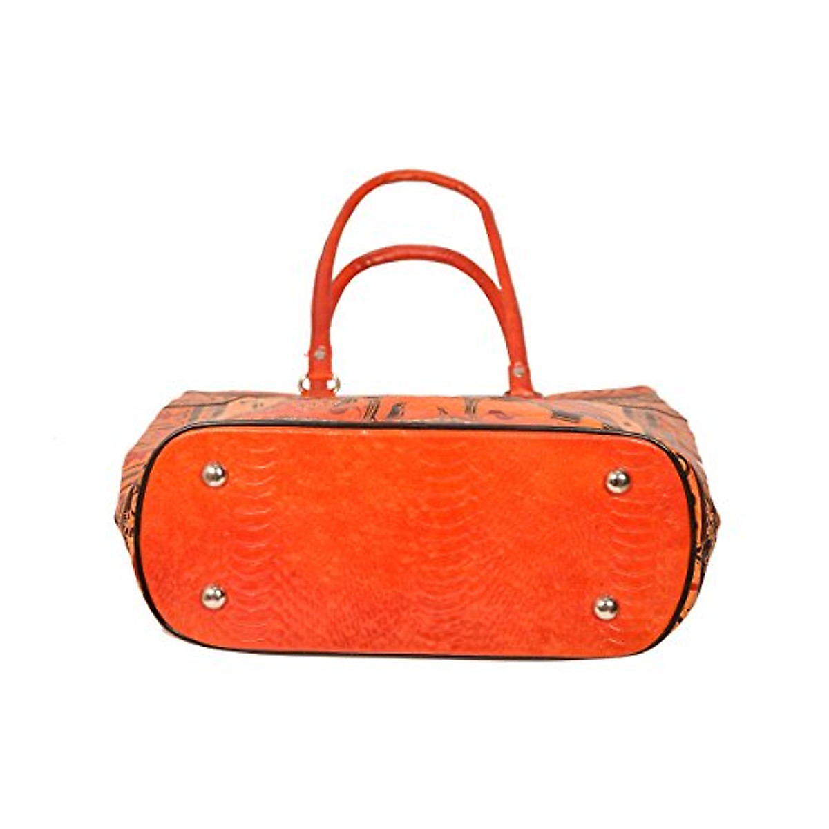 Zint 100% Genuine Leather Women's Batik Indian Shantiniketan Ethnic Tote Bag Twin Royal Elephant Design