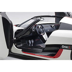 AUTOart Koenigsegg One: 1 Pebble White and Carbon Black with Red Accents 1/18 Model Car 79016