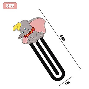 Elephant Bookmarks for Kids 3D Non-Slip Anime Dum_bo Cartoon Bookmark Page Holder Unique Gift Idea PVC Book Marker Reading Accessories for 100th Day of School Gift,Girls,Book Lovers,Students,Christmas