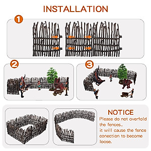 20PCS Corral Fence Toy Accessories Panel Set Farm Corral Fence with Gate Horse Paddock Barn Farm Animals for Toddlers Kids Preschool Educational Gift Sets