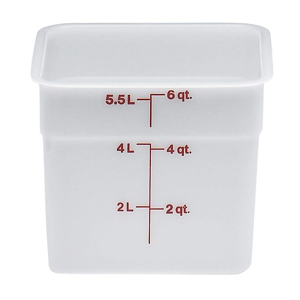 Cambro 6SFSP148 White Poly 6 Qt Cam-Square Container Case of 6