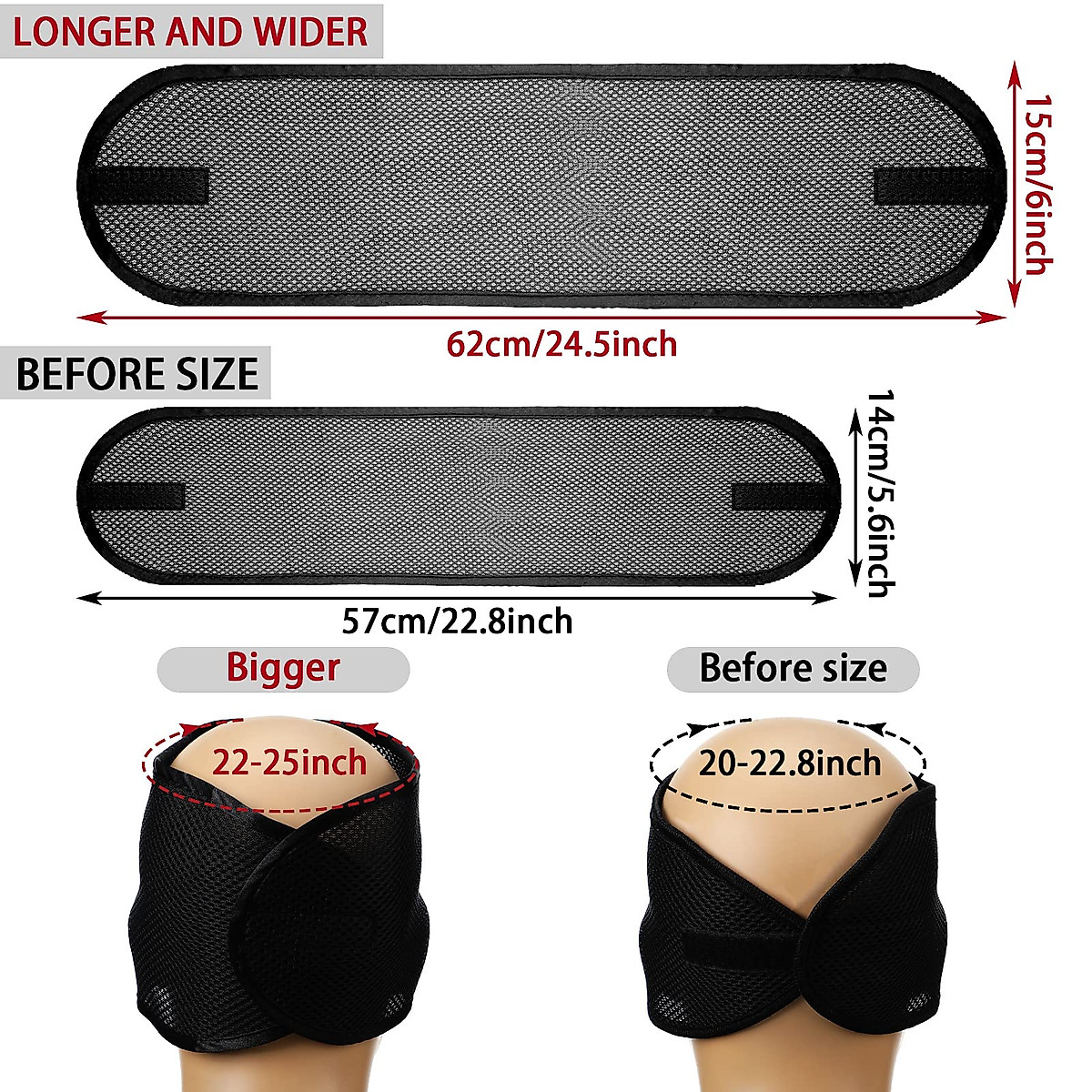 Haysandy Hair Wrap, 4 Pieces Mesh Hair Wrap for Black Women - Face Wash Makeup Hair Accessories Headbands (Black, Blue, 1 Count Pack of 1)