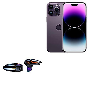 BoxWave Gaming Gear Compatible With Apple iPhone 14 Pro - Touchscreen QuickTrigger Auto, Trigger Buttons Autofire Gaming Mobile FPS - Jet Black