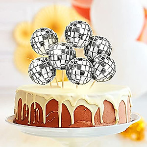 20 Pieces Disco Ball Cupcake toppers Disco Ball Cake Toppers 1970s Disco Ball Cake Decorations Disco Theme Cake Picks for Christmas Disco Theme Party 70s Theme Party Favor