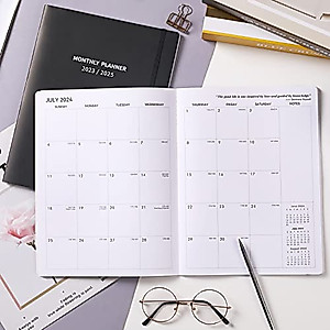 Monthly Planner/Calendar 2023-2025 - July 2023-June 2025, Monthly Academic Planner 2023-2025, 9" x 11", 2-Year Monthly Planner with inner Pocket, Flexible Embossed Cover, Elastic Closure, Great for Organizer