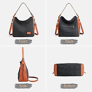 Handbags for Women Large Designer Ladies Hobo bag Bucket Purse Lightweight Canvas Shoulder Bag