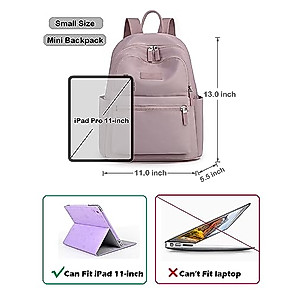 Collsants Small Backpack for Women Mini Backpack Small Backpack Purse Nylon Day Packs (Light Purple)