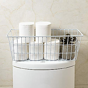 iPEGTOP Freezer Baskets, Set of 4 Farmhouse Metal Wire Basket Freezer Storage Wire Baskets Organizer Wire Storage Basket for Kitchen Pantry Organizer Bins (White)