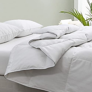 Dreamhood Lightweight Goose Feather Down Comforter Queen Size, White Down Duvet Insert Full Bedding Comforter, 100% Cotton Shell 90 X 90 Inches