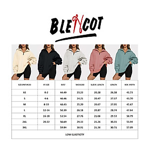 BLENCOT Women Half Zip Oversized Sweatshirts Long Sleeve Solid Color Drop Shoulder Fleece Workout Pullover Gray L