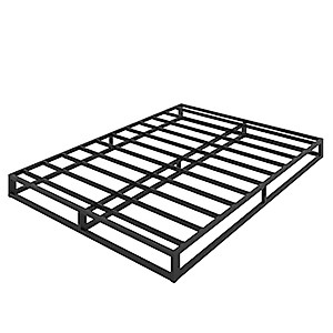 Bilily 6 Inch Queen Bed Frame with Steel Slat Support, Low Profile Queen Metal Platform Bed Frame Support Mattress Foundation, No Box Spring Needed/Easy Assembly/Noise Free