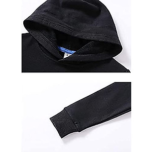 Noubeau Toddler Baby Boys Girls Unisex Casual Hoodies Kids Solid Pullover Hooded Classic Plain Pocket Sweatshirt (Black, 2 Years)