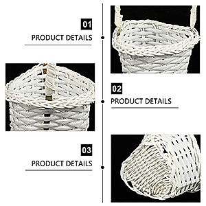 DOITOOL Flowers 6pcs Rattan Woven Flower Basket Gift Basket Picnic Basket Wedding Flower Girl Basket Candy Fruit Sundries Storage Basket for Wedding Picnic Party Baskets