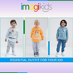 Bluey Bingo Little Boys Fleece Hoodie and Pants Outfit Set Blue/Grey 7-8