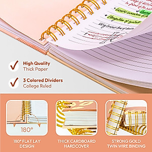Only Zest Hardcover Spiral Journal, 10.25" x 7.25", 300 Pages Large College Ruled Notebook for Women, Ideal for Writing, Journaling, Note-Taking, Work, School