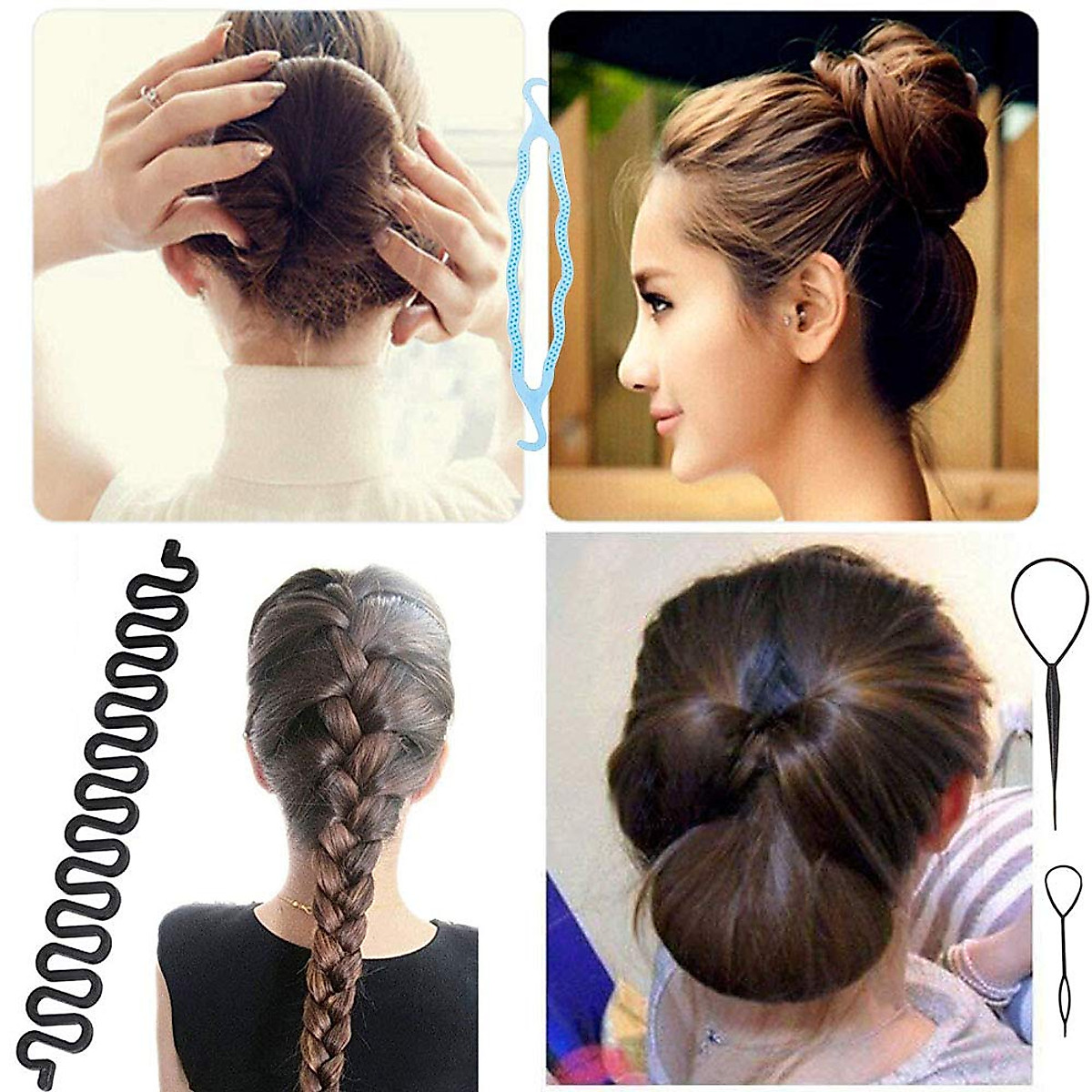 Ubrand Hair Braiding and Modelling Tool Kit, DIY Hair Design Accessories with Curly Styling Tools (20Pcs)