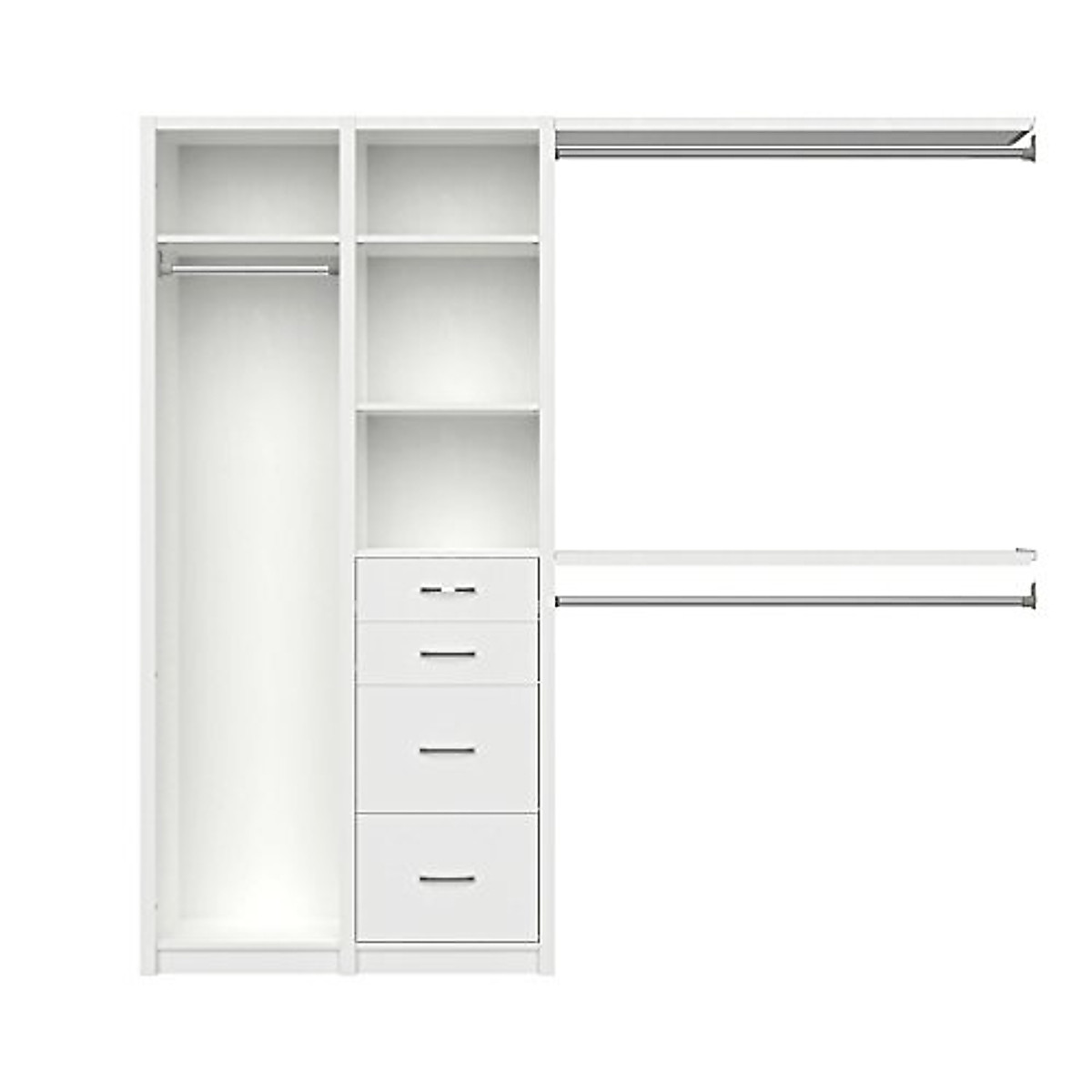 ClosetMaid 6105140 SpaceCreations 52" - 87" Wood Closet Organizer Kit, Classic White