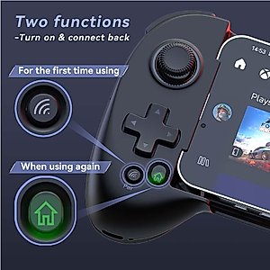 ShanWan Bluetooth Mobile Game Controller for Steam, Fortnite, Apex, Diablo Immortal, Call of Duty, Mobile & More (for iPhone&Android, Black1)