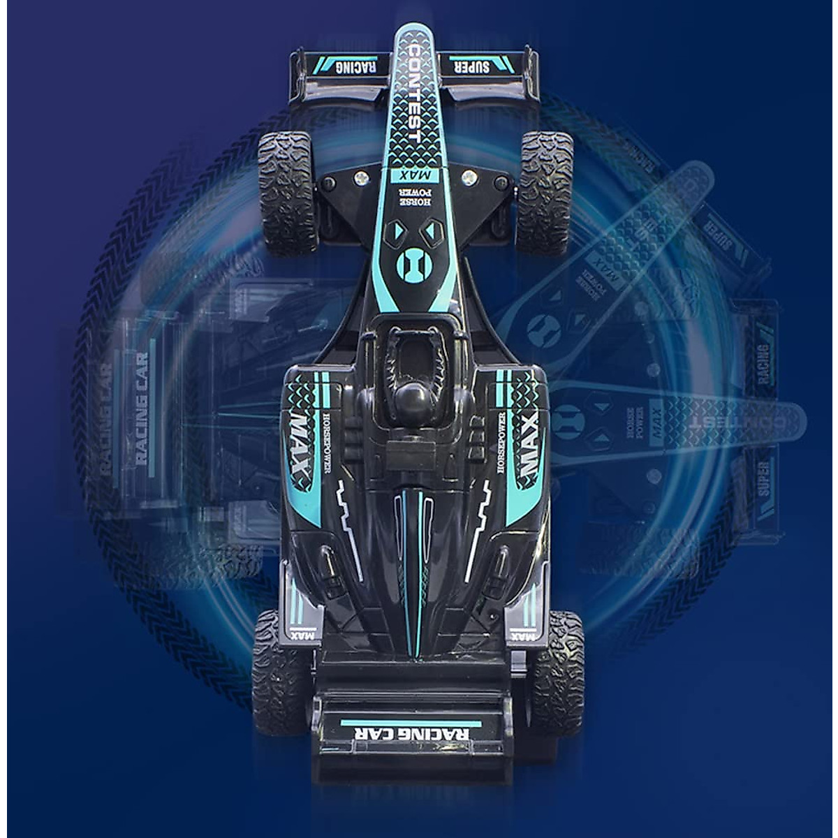 BMFHJEQ F1 Remote Control Car, Mini High-Speed F1 RC Racing, 20KM/H 4WD Electric High Speed Car, Double Speed Adjust Off-Road Drift Remote Control Toys Cars for Boys Girls (Blue)