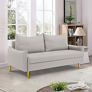 Hdxdkog Loveseat Sofa, 67'' Mid Century Modern Small Love Seats Furniture Comfy Couch for Living Room, Upholstered 2 Seater Sofa for Small Apartment (Beige)