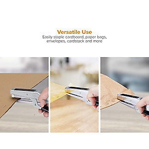 Bostitch Office Plier Stapler, 20 Sheet Capacity, EZ Squeeze Handle, Reduced Effort, No Jam Technology, Chrome