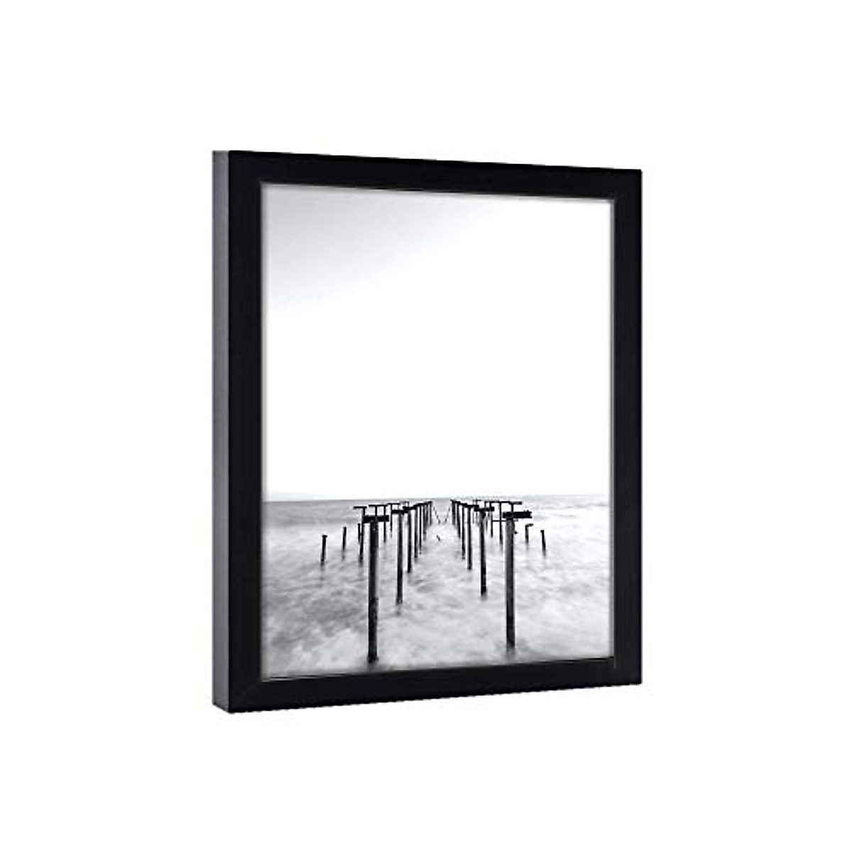 41x41 Black Picture Frames - Ready to Hang Solid Pine Wood Poster Frame - Photo Frame Polished Glass Front Clear Plexiglass Display Photograph - Hanging Hardware Included - Home wall Decor - 41 x 41