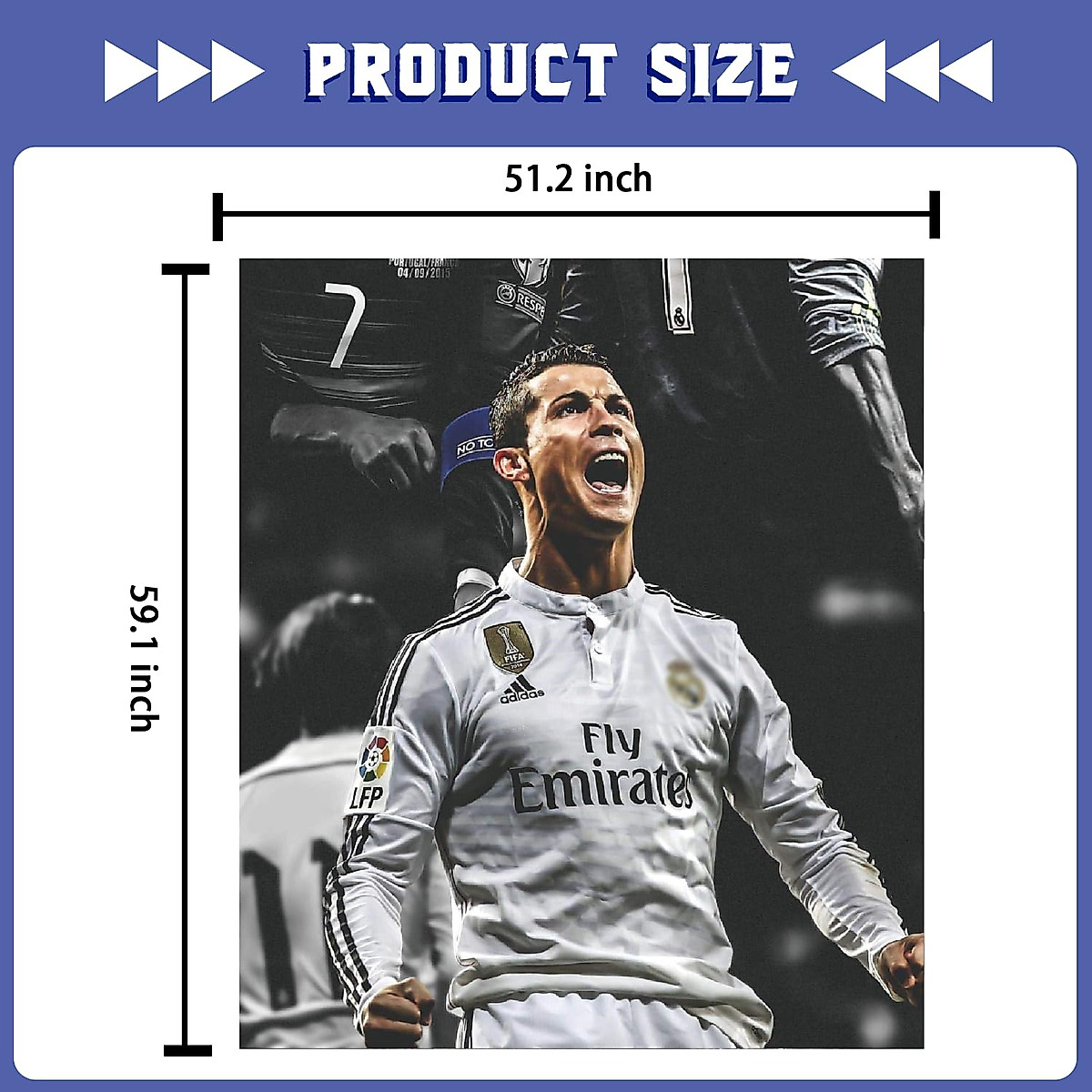 50''x60'' Flannel Football Player Blankets, Cozy Plush Throw Football Player Soft Blankets for Bedding Sofa and Travel Reserve air Conditioning Blanket Boys Girls Birthday Gifts