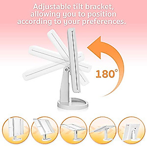 Vanity Mirror, Makeup Mirror with Light, Lighted Makeup Mirror, LED Mirror w/ 1x Magnifying Vanity (2-Pc. Set) Portable, Trifold Mirror | Brighter Clarity, Lit Daylight HD Lighting | Apply Cosmetics