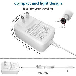 Gonine DC 24V 1A LED Power Supply Cord AC Adapter White, 110-240V AC to DC 24 Volts Charger for 24Vdc 1000mA 800mA 600mA 400mA 300mA 200mA 100mA LED Strip Lights.
