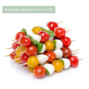 12" Natural Bamboo Wood Barbecue Skewers for Kabob, Appetizer, Fruit, Sausage, Chocolate Fountain, Wooden BBQ Kebob Skewer Stick, Organic Food Sticks for Grilling, Kitchen (Φ=4mm Thick, 100PCS)